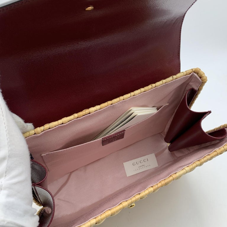 Gucci Burgundy Leather Wicker 2 Way Sylvie Small Shoulder Bag For Sale ...