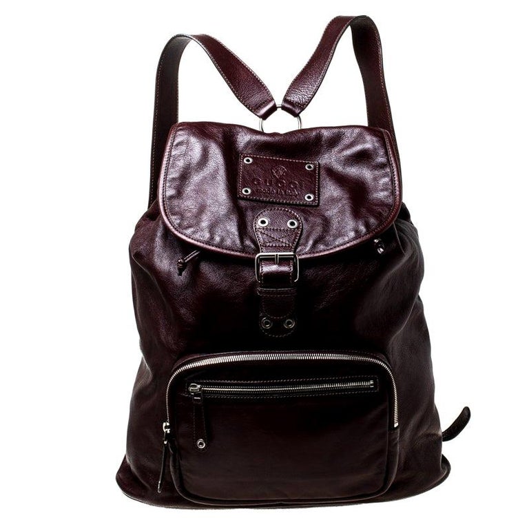 Gucci Burgundy Leather Backpack For Sale at 1stDibs