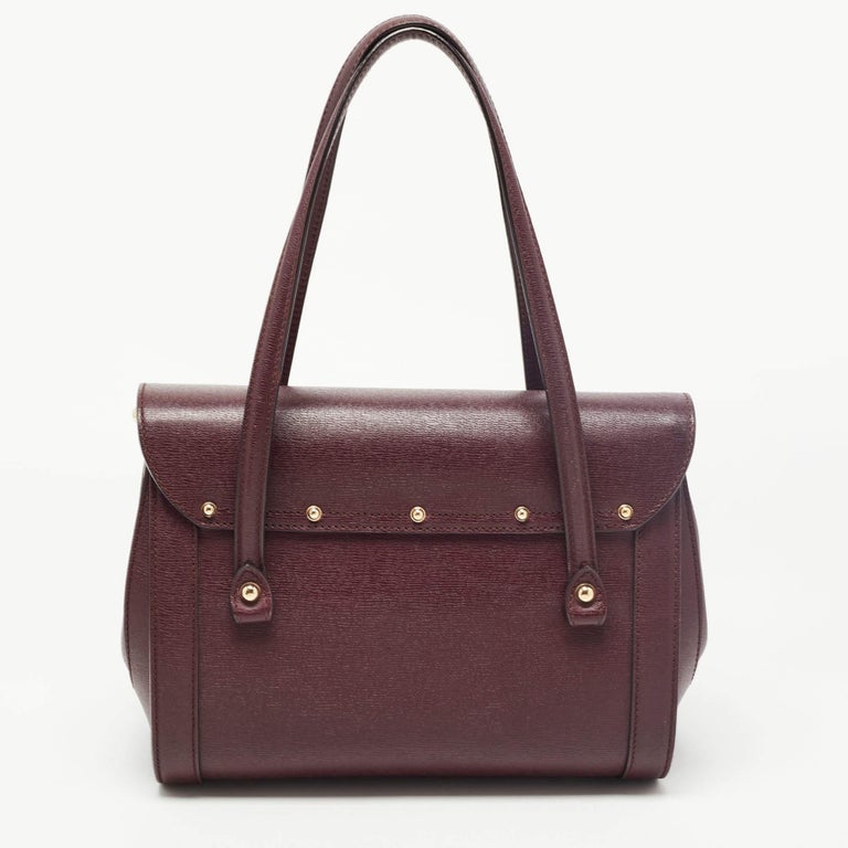 Gucci Burgundy Leather Medium New Bamboo Bullet Bag For Sale at 1stDibs