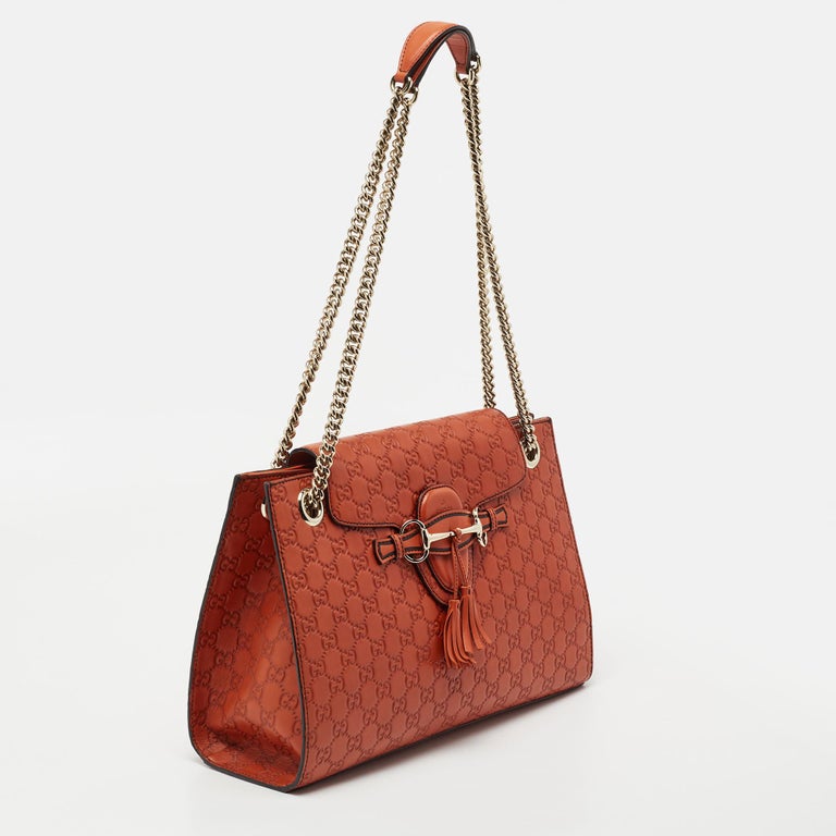 Gucci Burnt Orange Guccissima Leather Large Emily Chain Shoulder Bag ...