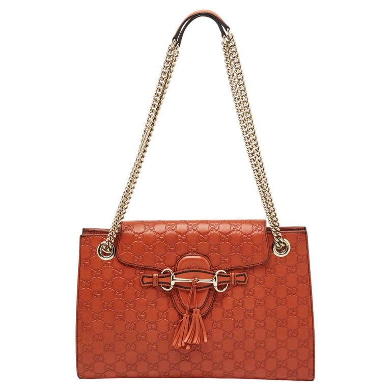 Gucci Burnt Orange Guccissima Leather Large Emily Chain Shoulder Bag ...