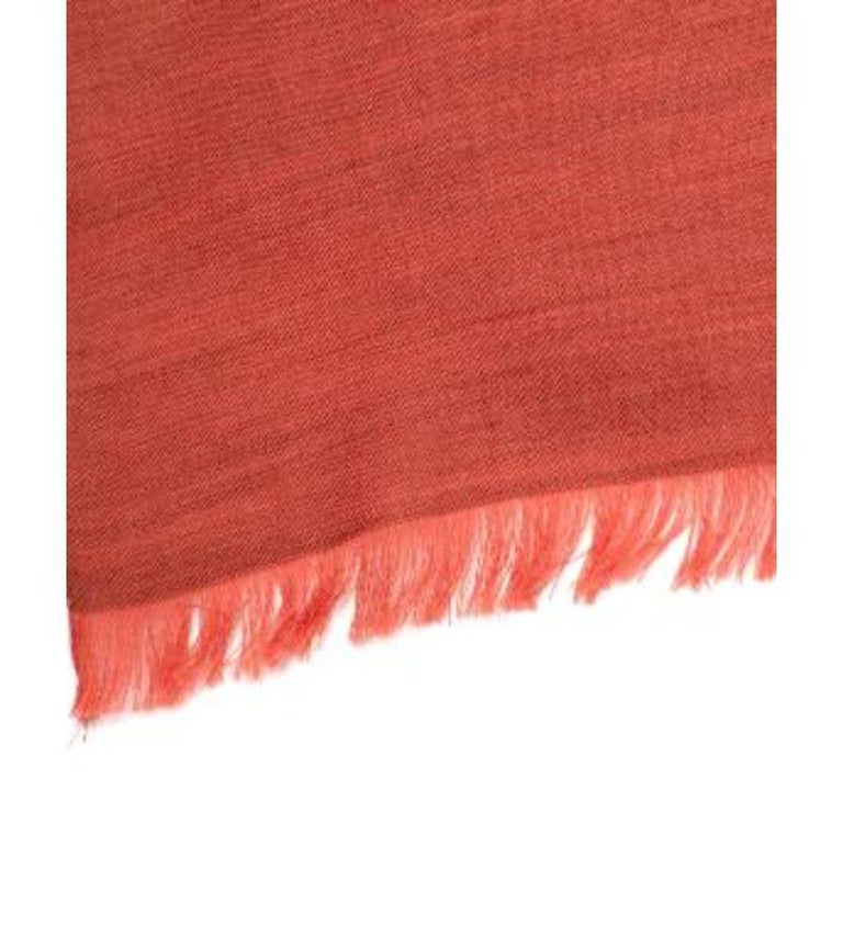 Gucci Burnt Orange Wool and Silk Monogram Scarf For Sale at 1stDibs