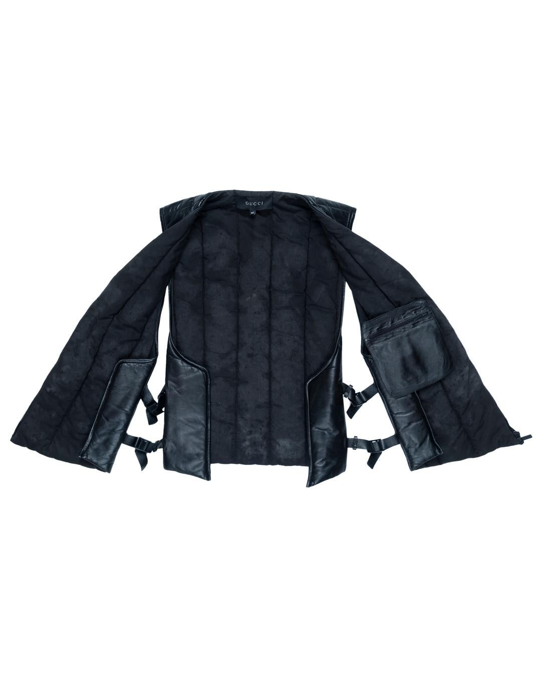 Gucci by Tom Ford AW1999 Leather Tactical Vest For Sale at 1stDibs