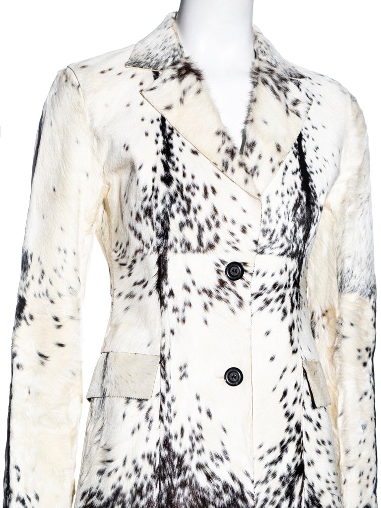 Gucci by Tom Ford black and white goat hide jacket, fw 1999 For Sale at ...