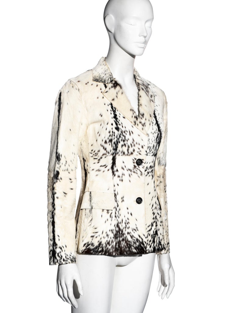 Gucci by Tom Ford black and white goat hide jacket, fw 1999 For Sale at ...