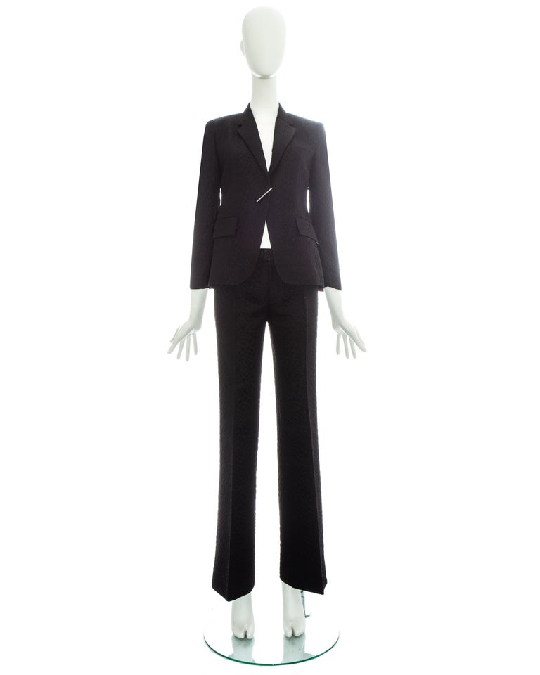 Gucci by Tom Ford black croc embossed evening pant suit, ss 2000 For ...
