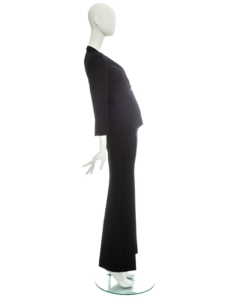 Gucci by Tom Ford black croc embossed evening pant suit, ss 2000 For ...