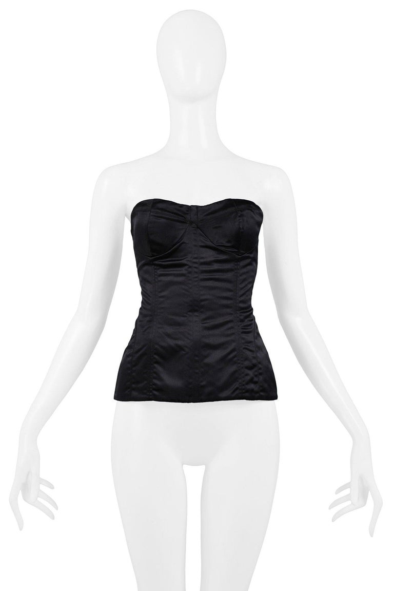 Gucci By Tom Ford Black Satin Corset Bustier Top 2001 For Sale at ...