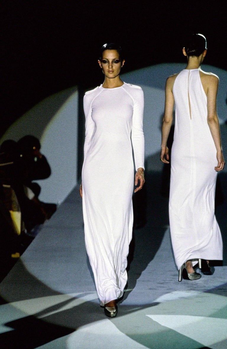 Gucci by Tom Ford black silk open back evening dress, fw 1996 at 1stDibs