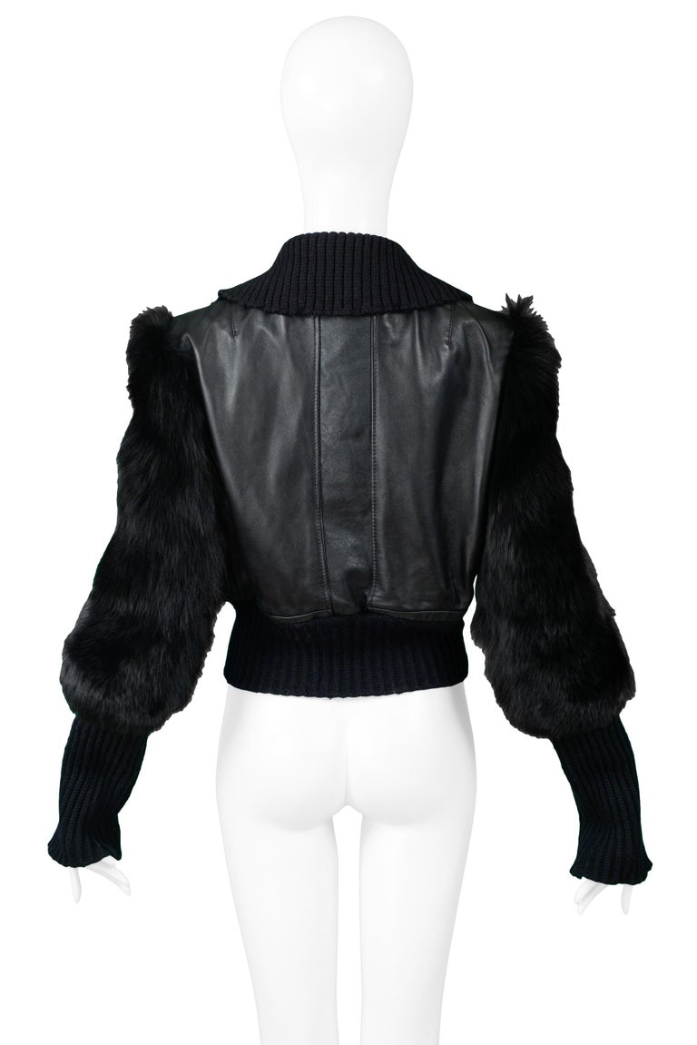 Gucci By Tom Ford Leather and Fox Fur Jacket 2003 For Sale at 1stDibs