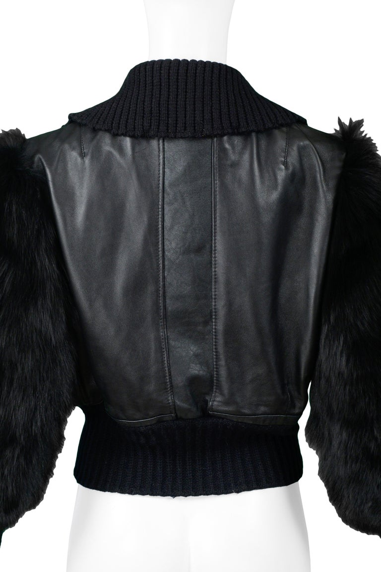 Gucci By Tom Ford Leather and Fox Fur Jacket 2003 For Sale at 1stDibs