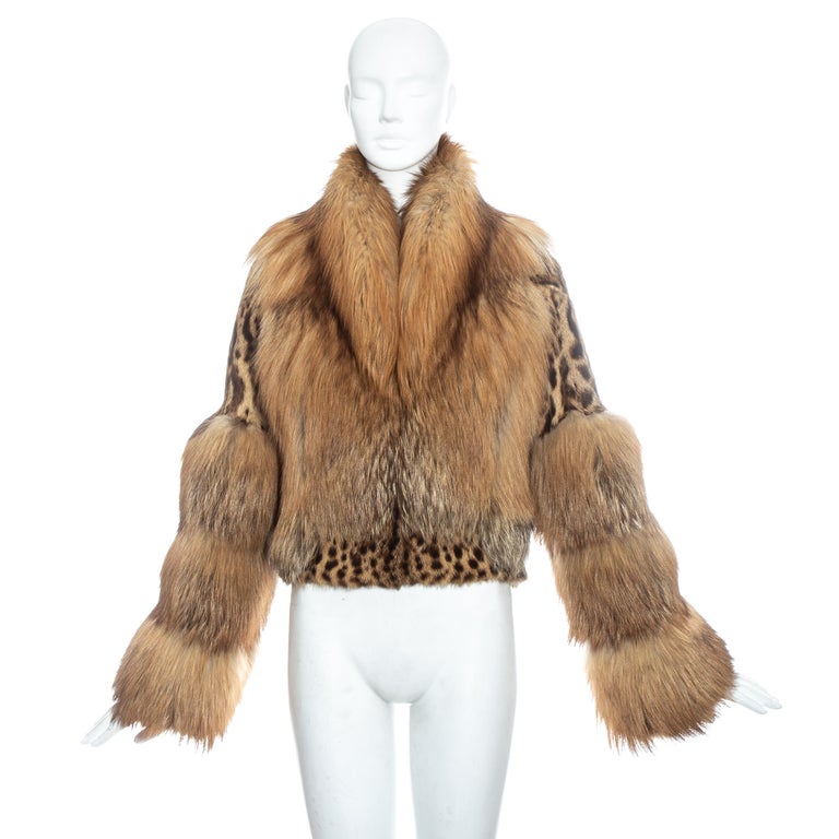 Gucci by Tom Ford leopard print rabbit and fox fur cropped jacket, fw ...