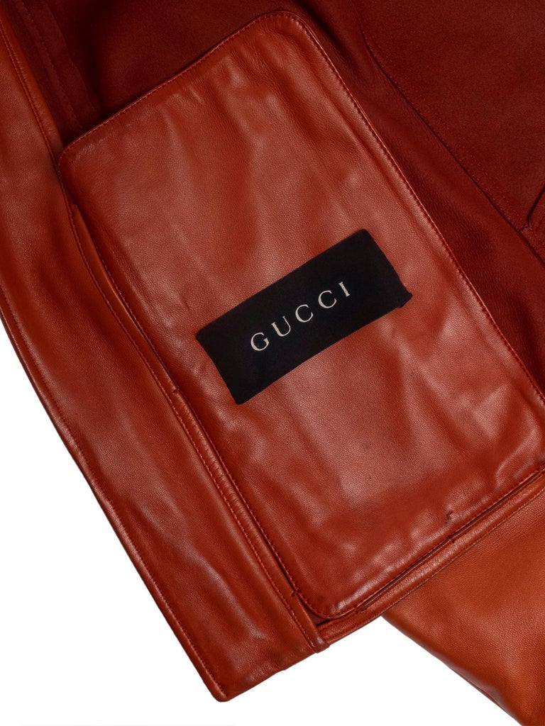 Gucci by Tom Ford Orange Rider Jacket For Sale at 1stDibs