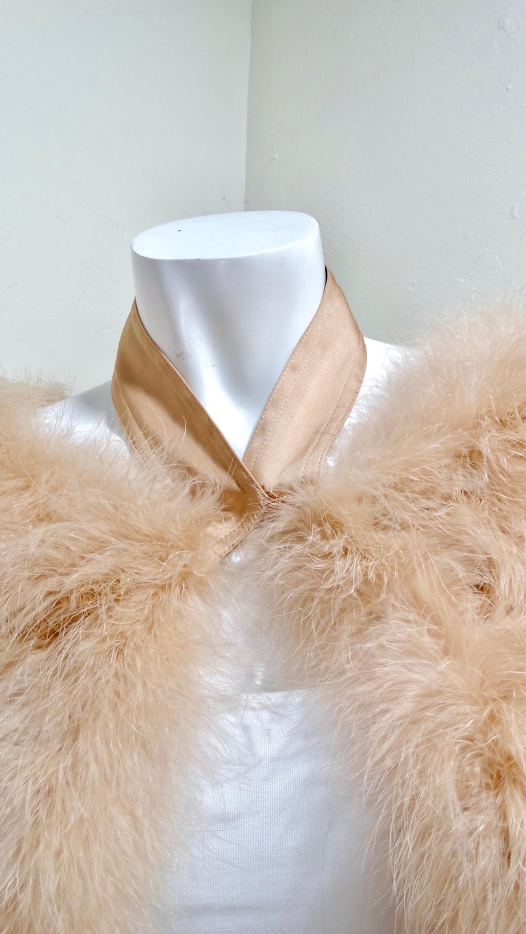 Gucci by Tom Ford Pink Marabou Feather Bolero Jacket For Sale at 1stDibs