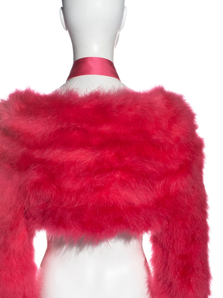 Gucci by Tom Ford pink marabou feather bolero jacket, ss 2004 For Sale ...