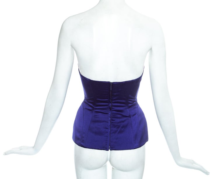 Gucci by Tom Ford purple silk cone bra corset bustier, ss 2001 at ...
