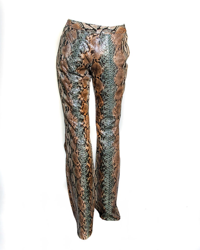 S/S 2000 Gucci by Tom Ford Python Flared Pants For Sale at 1stDibs