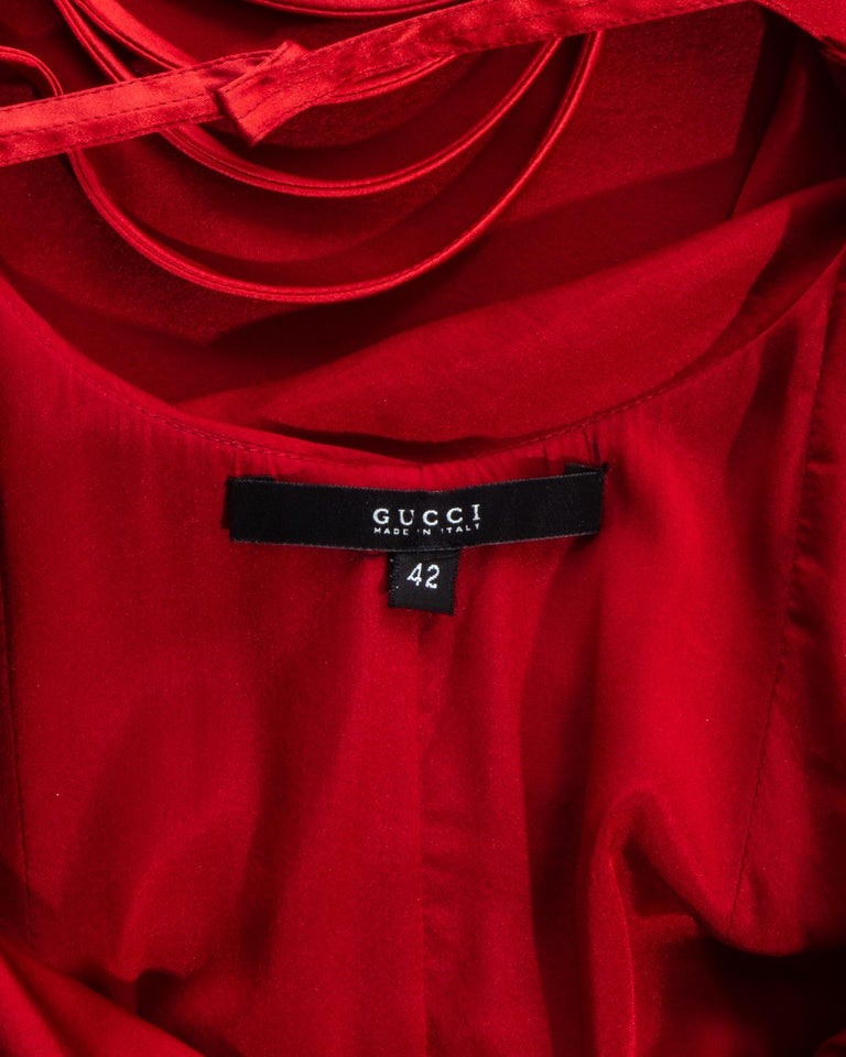 Gucci by Tom Ford red silk corseted trained evening dress, fw 2003 at ...