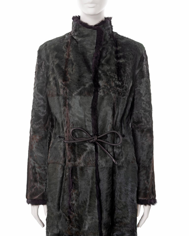 Gucci by Tom Ford reversible green and black fur coat, fw 1999 For Sale ...