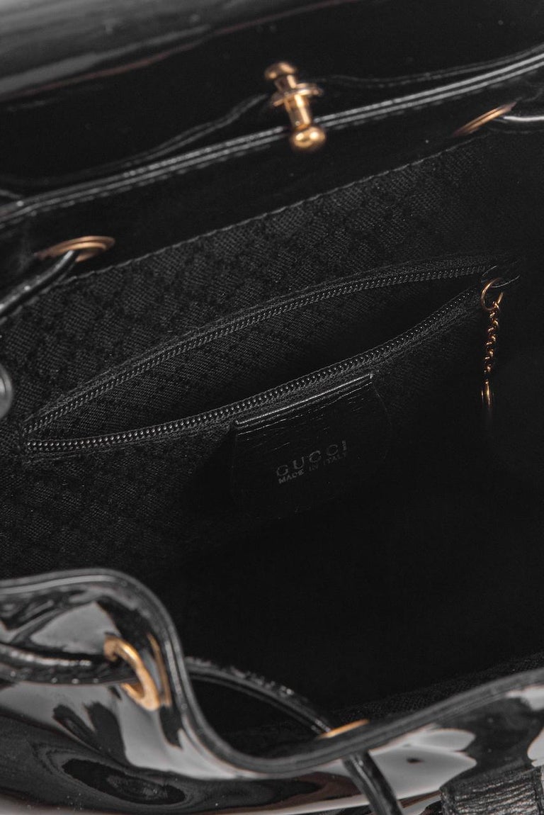 GUCCI by Tom Ford Fall 1994 Documented Small Black Patent Bamboo ...