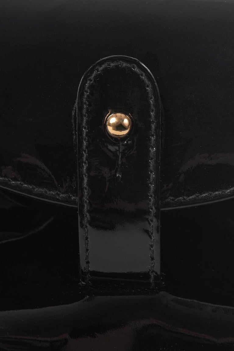 GUCCI by Tom Ford Fall 1994 Documented Small Black Patent Bamboo ...