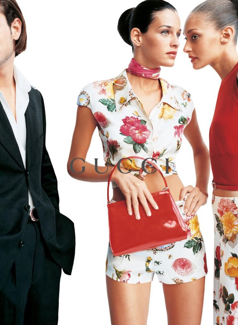 GUCCI by Tom Ford S/S 1995 Runway and Ad Campaign Small Black Frame Top ...