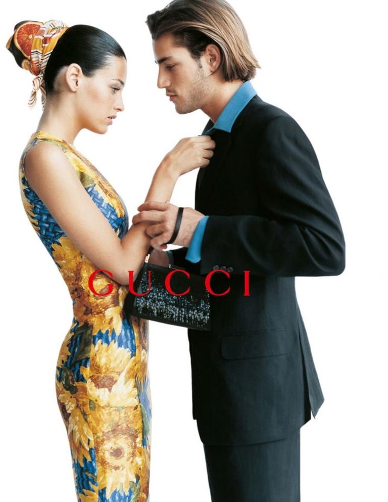 GUCCI by Tom Ford S/S 1995 Runway and Ad Campaign Small Black Frame Top ...