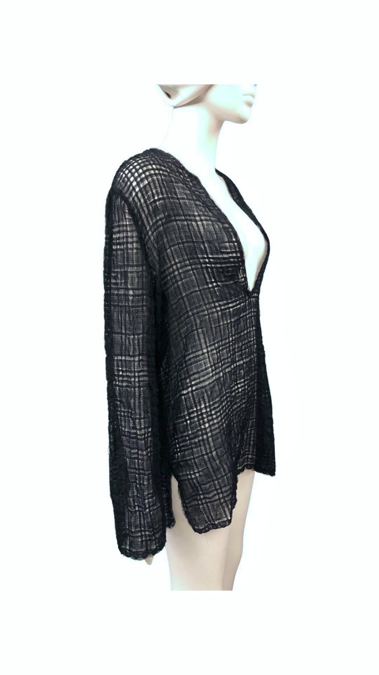 Gucci by Tom Ford Spring/Summer 1997 Black Mesh Long Sleeves Tunic ...