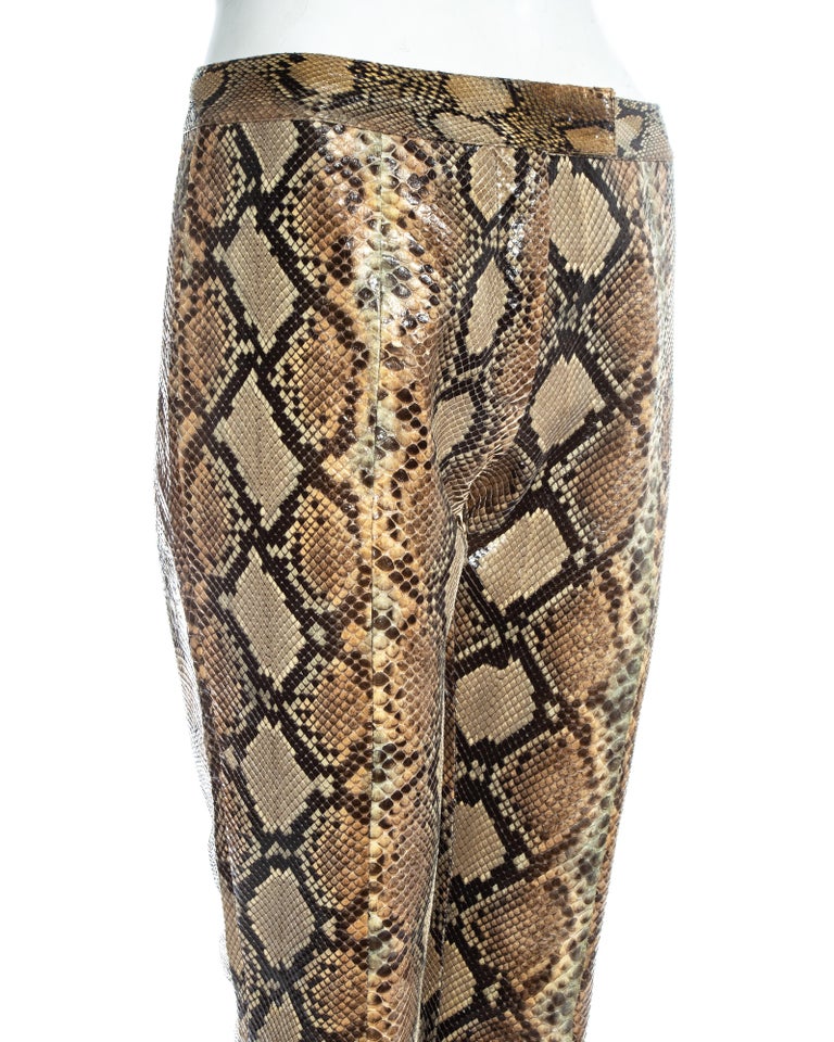 Gucci by Tom Ford tan python leather flared pants, ss 2000 at 1stDibs ...