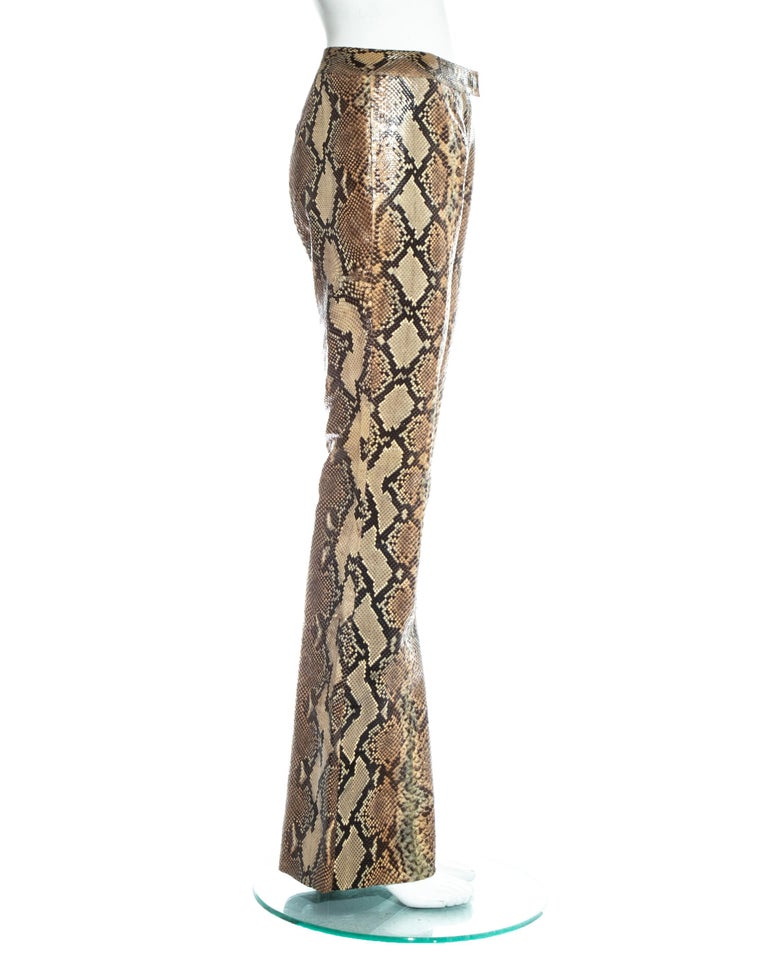 Gucci by Tom Ford tan python leather flared pants, ss 2000 at 1stDibs ...
