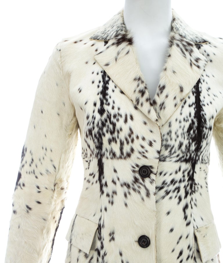 Gucci by Tom Ford white and black goat hair blazer jacker, A/W 1999 For ...
