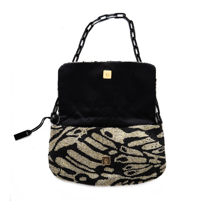 Gucci by Tom Ford zebra pattern beaded silk evening flap bag, ss 2000 ...