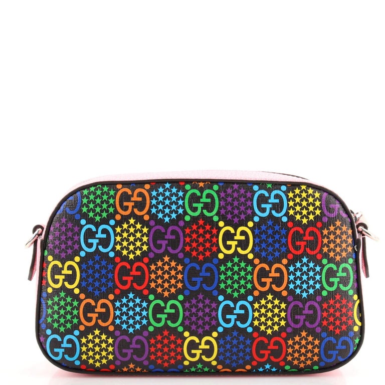 Gucci Camera Crossbody Bag Psychedelic Print GG Coated Canvas Small For ...