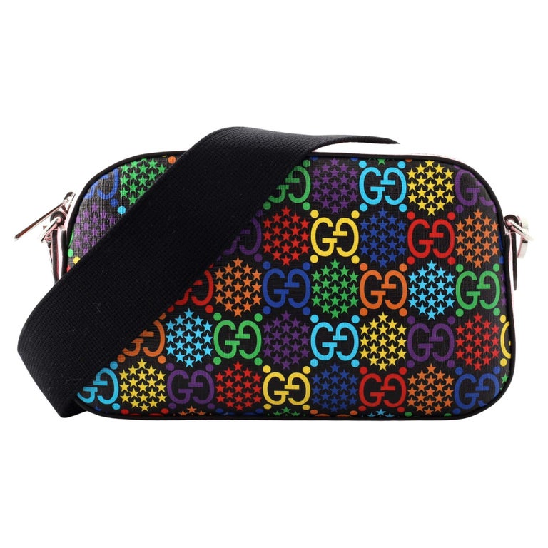 Gucci Camera Crossbody Bag Psychedelic Print GG Coated Canvas Small at ...