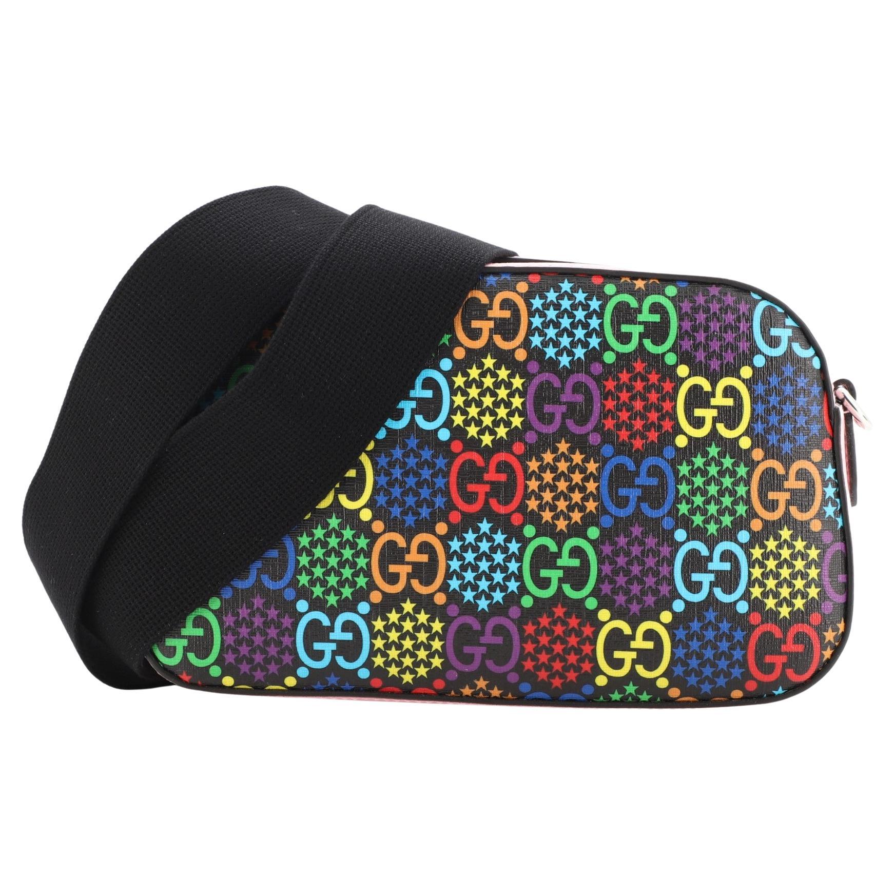 Gucci Camera Crossbody Bag Psychedelic Print GG Coated Canvas Small at ...