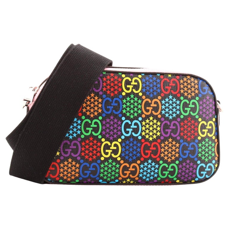 Gucci Camera Crossbody Bag Psychedelic Print GG Coated Canvas Small For ...