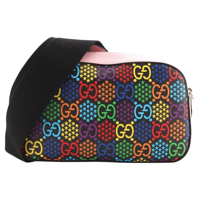 Gucci Camera Crossbody Bag Psychedelic Print GG Coated Canvas Small For ...