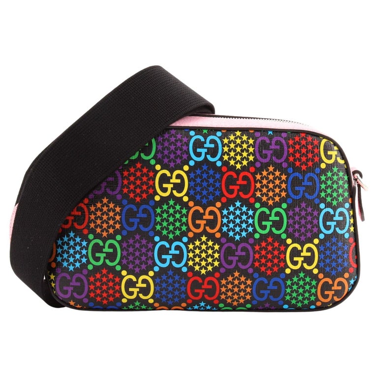Gucci Camera Crossbody Bag Psychedelic Print GG Coated Canvas Small For ...