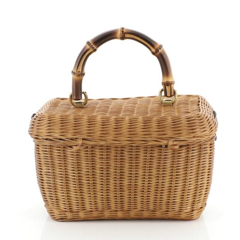 Gucci Cestino Basket Bag Wicker at 1stDibs