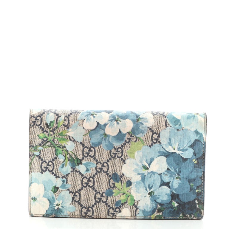 Gucci Chain Wallet Blooms Print GG Coated Canvas at 1stDibs