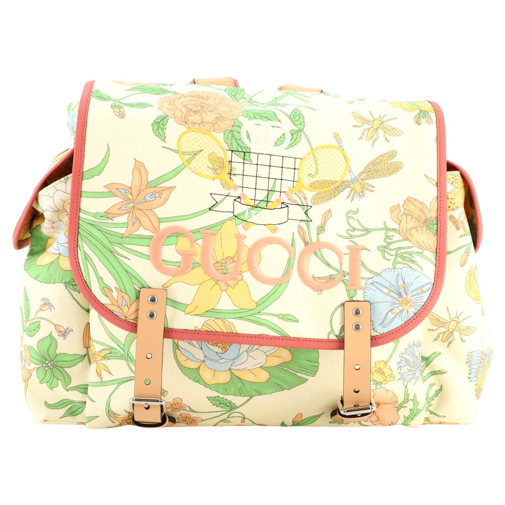 Gucci Ophidia Backpack Flora GG Coated Canvas Small For Sale at 1stDibs
