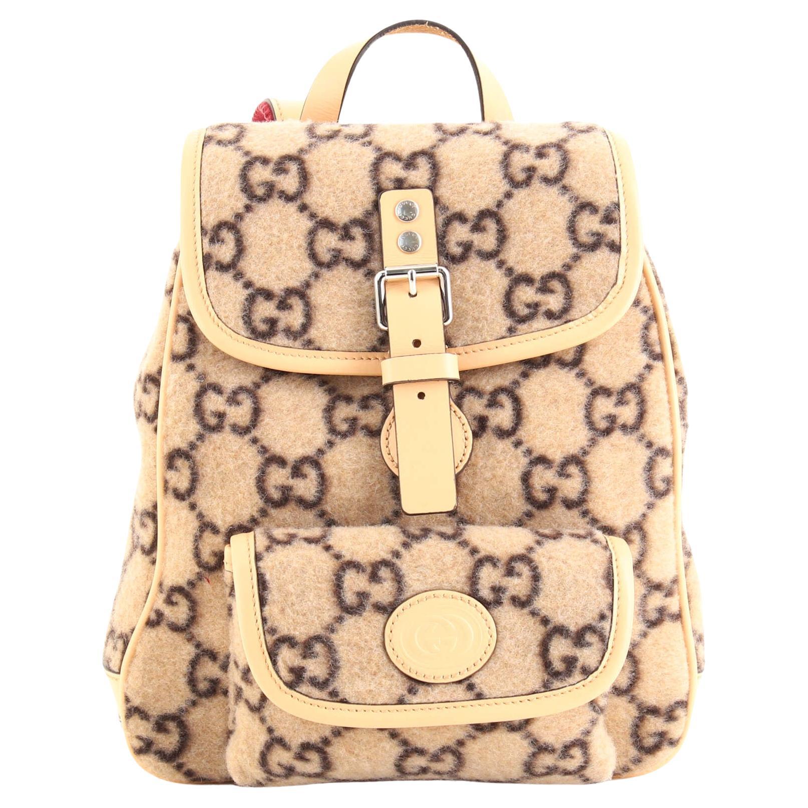 Gucci Children's Pocket Flap Backpack GG Wool For Sale at 1stDibs