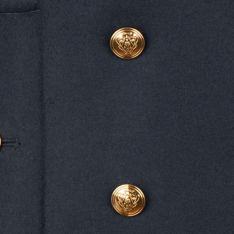 Gucci Classic Navy Pea Coat 38 IT For Sale at 1stDibs