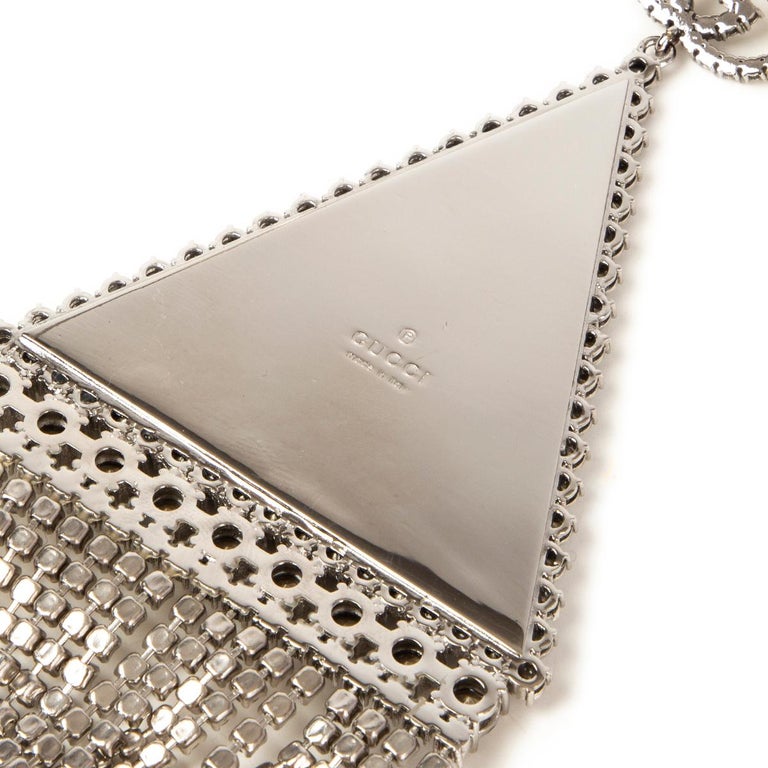 GUCCI clear RHINESTONE Necklace with Pendant For Sale at 1stDibs ...