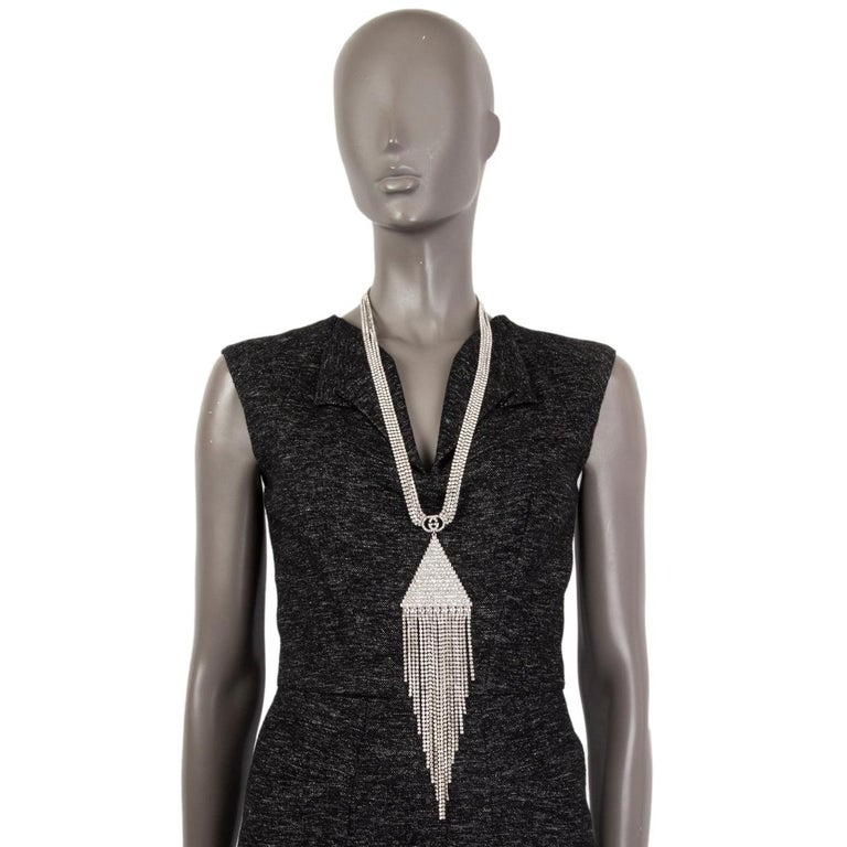 GUCCI clear RHINESTONE Necklace with Pendant For Sale at 1stDibs ...