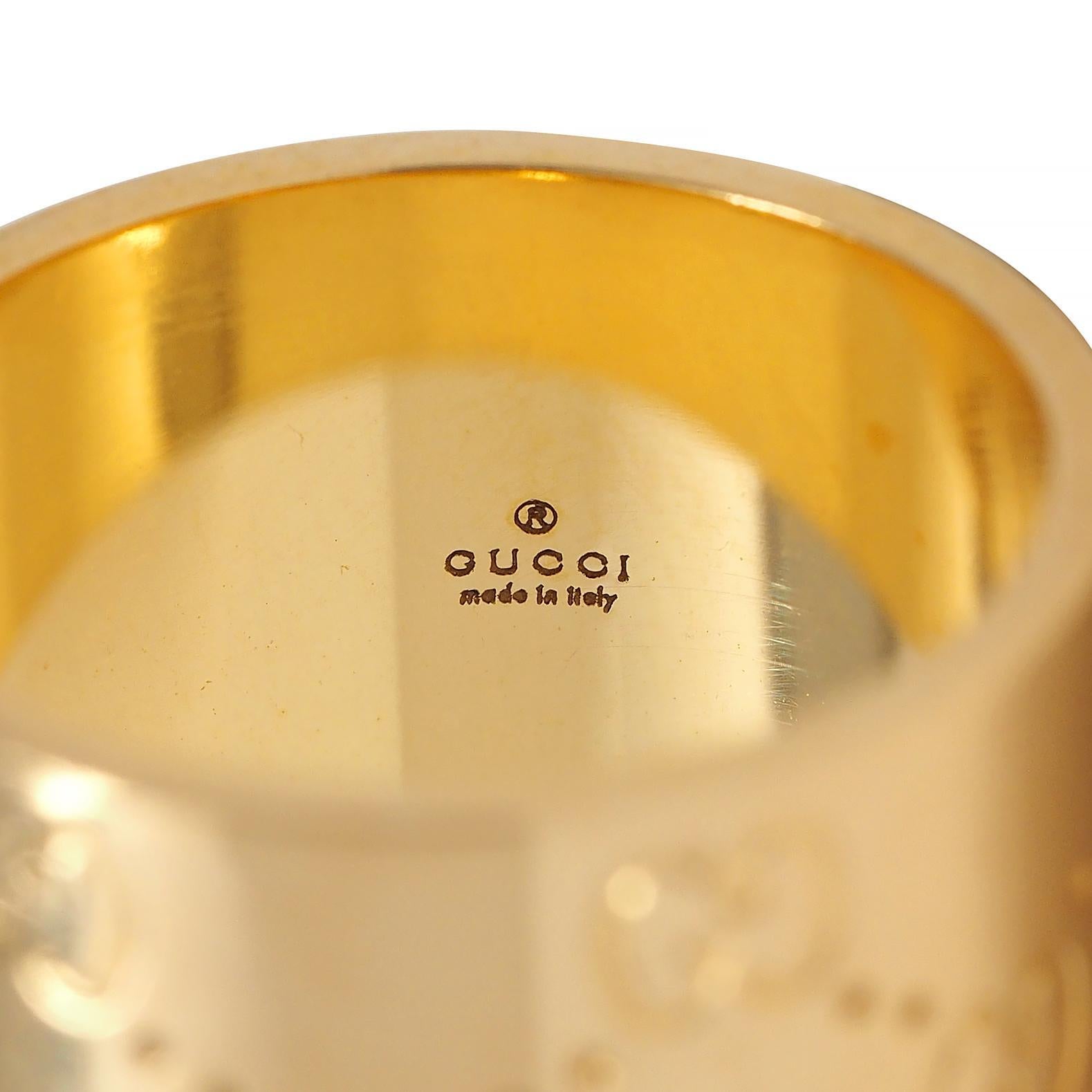 Gucci Contemporary 18 Karat Yellow Gold Icon Wide Band Ring For Sale at ...