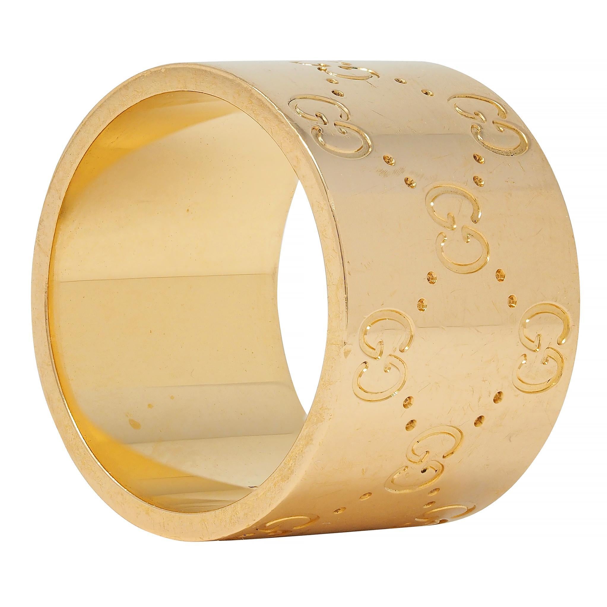 Gucci Contemporary 18 Karat Yellow Gold Icon Wide Band Ring For Sale at ...