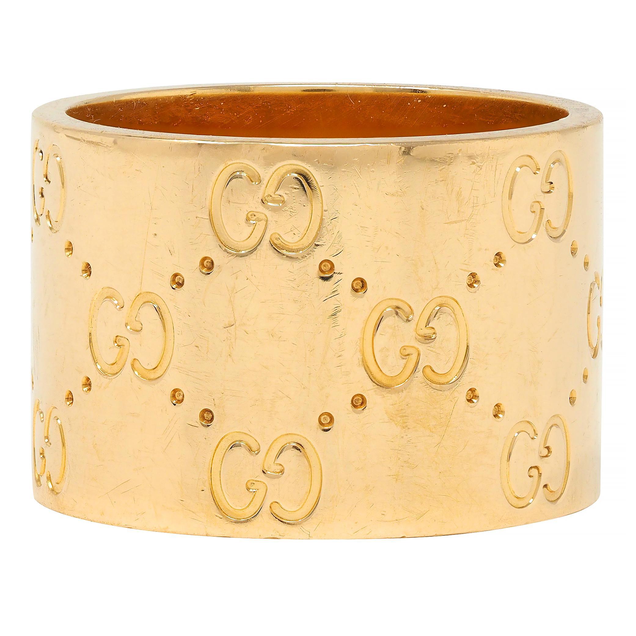 Gucci Contemporary 18 Karat Yellow Gold Icon Wide Band Ring For Sale at ...
