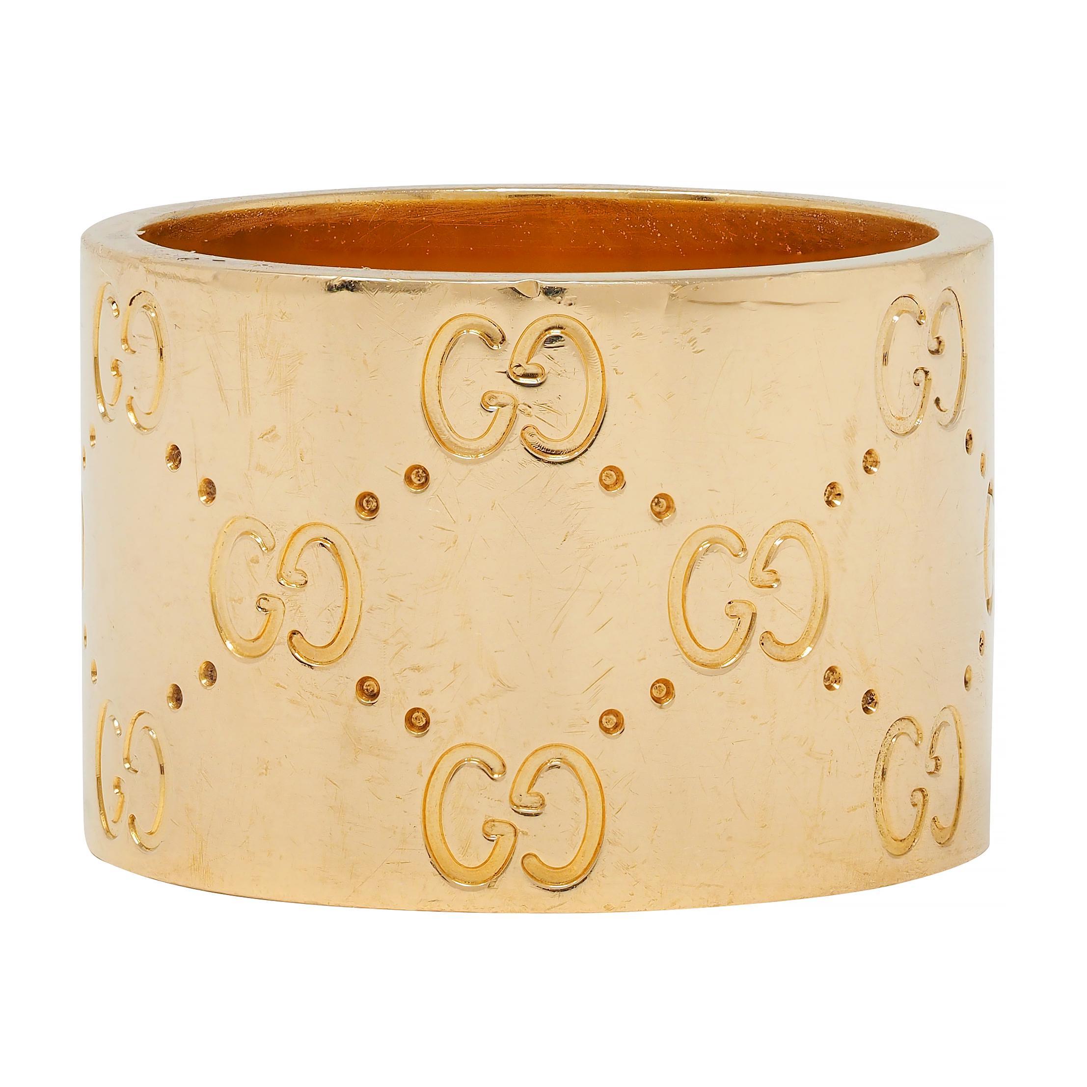 Gucci Contemporary 18 Karat Yellow Gold Icon Wide Band Ring For Sale at ...