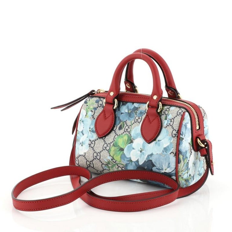 Gucci Convertible Boston Bag Blooms Print GG Coated Canvas Nano at 1stDibs